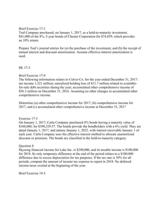 Acc 423 final exam guide (new 2018, with excel file) | PDF