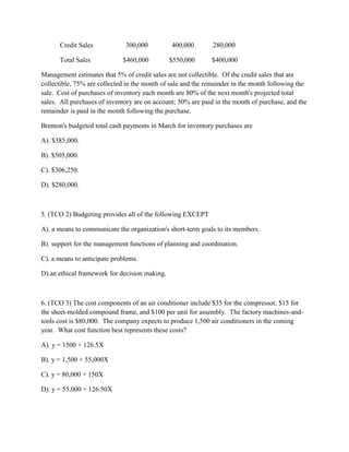 Acc 434 final exams | DOCX