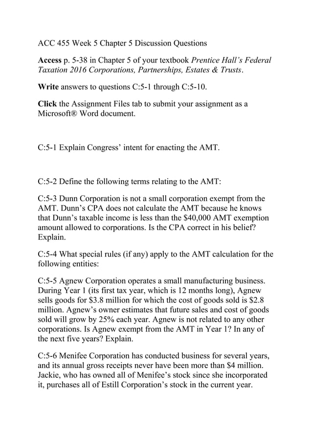 Acc 455 Education Organization / snaptutorial.com