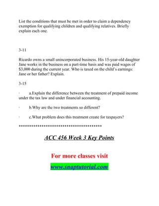 ACC 456 Exceptional Education/snaptutorial.com