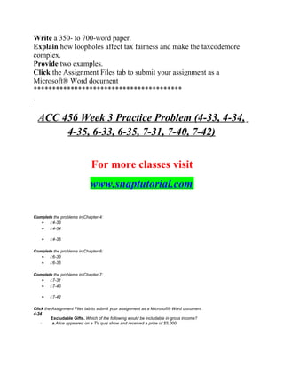 ACC 456 Exceptional Education/snaptutorial.com