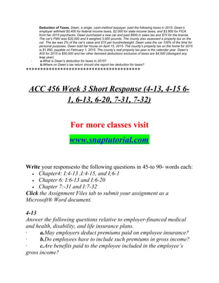 ACC 456 Exceptional Education/snaptutorial.com