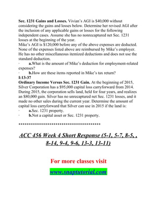 ACC 456 Exceptional Education/snaptutorial.com