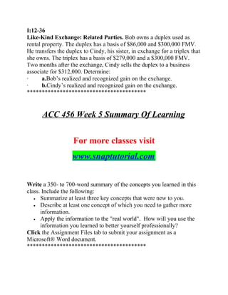 ACC 456 Exceptional Education/snaptutorial.com