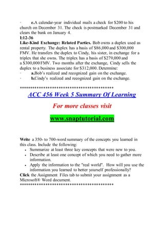 ACC 456 Education Specialist / snaptutorial.com