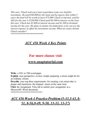 ACC 456 Education Redefined / snaptutorial.com