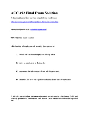 Acc 492 final exam solution | DOCX