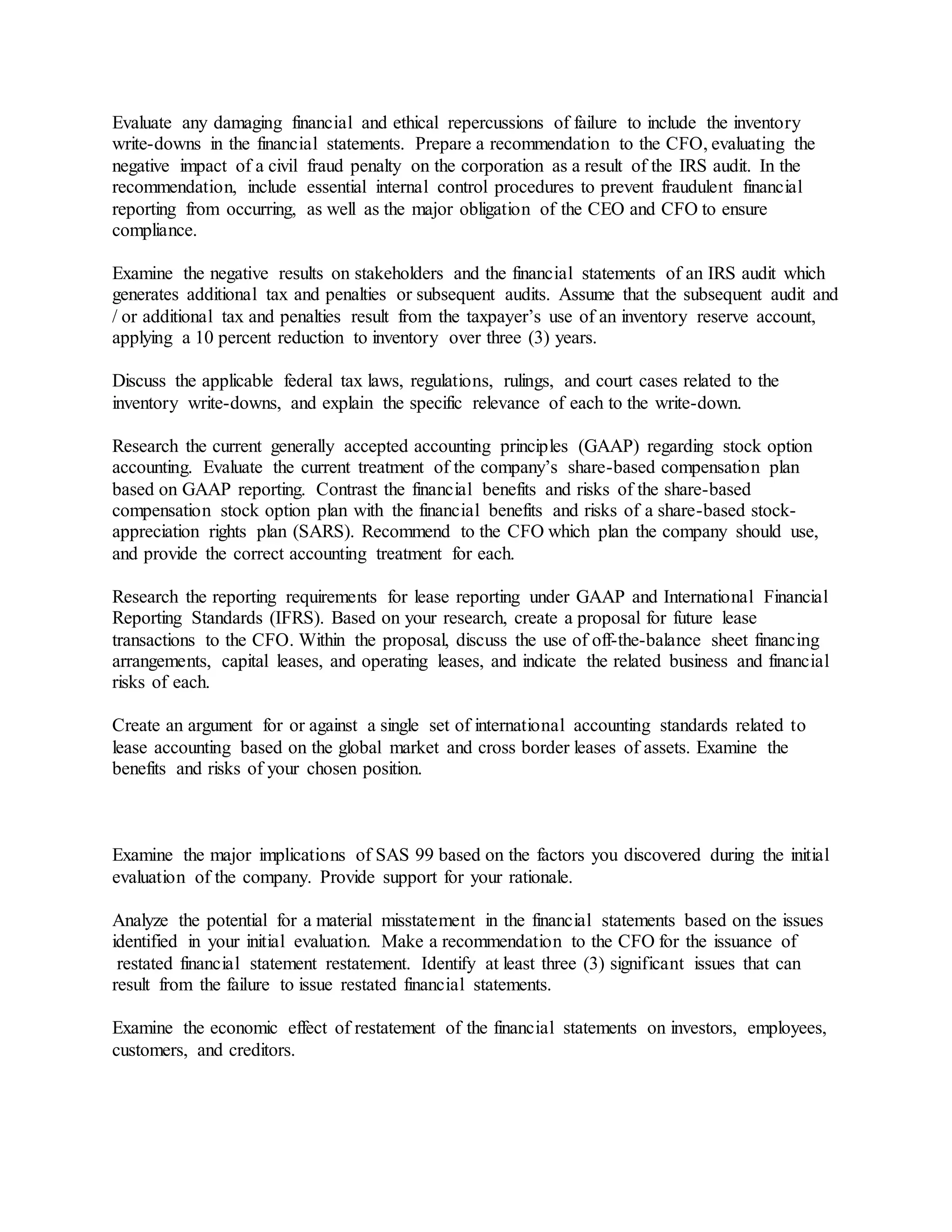 Acc 499 assignment 3 capstone research project | DOCX