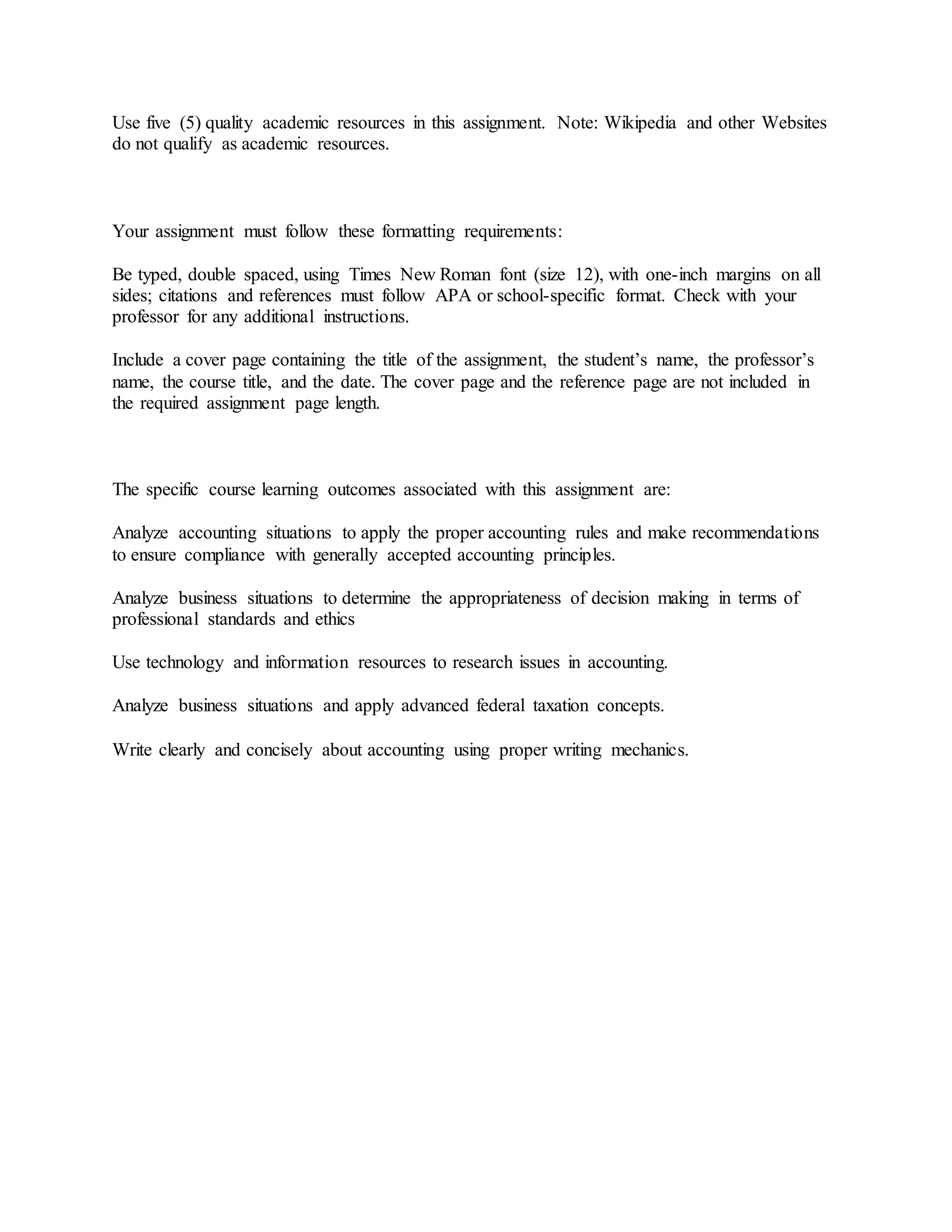 Acc 499 assignment 3 capstone research project | DOCX