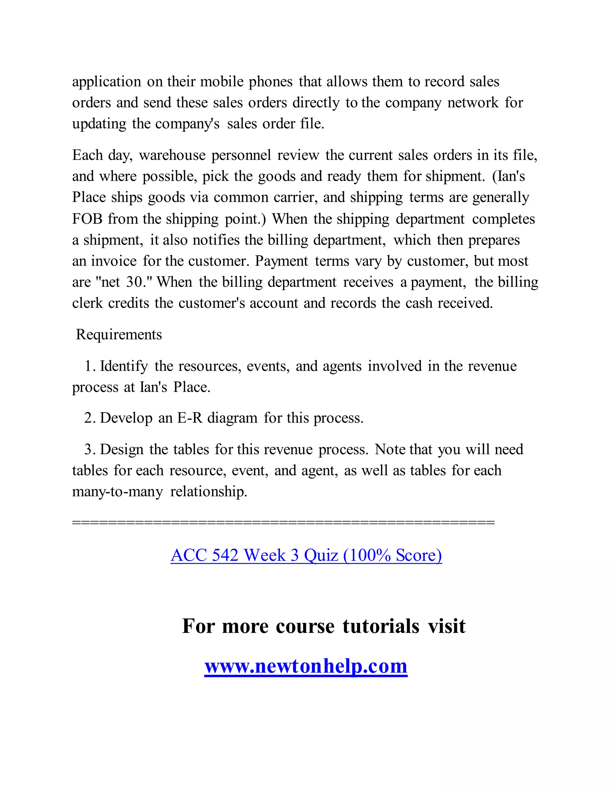 ACC 542 Expect Success/newtonhelp.com