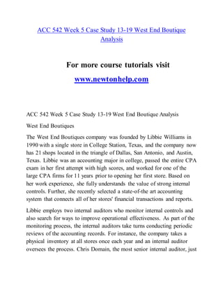 ACC 542 Expect Success/newtonhelp.com