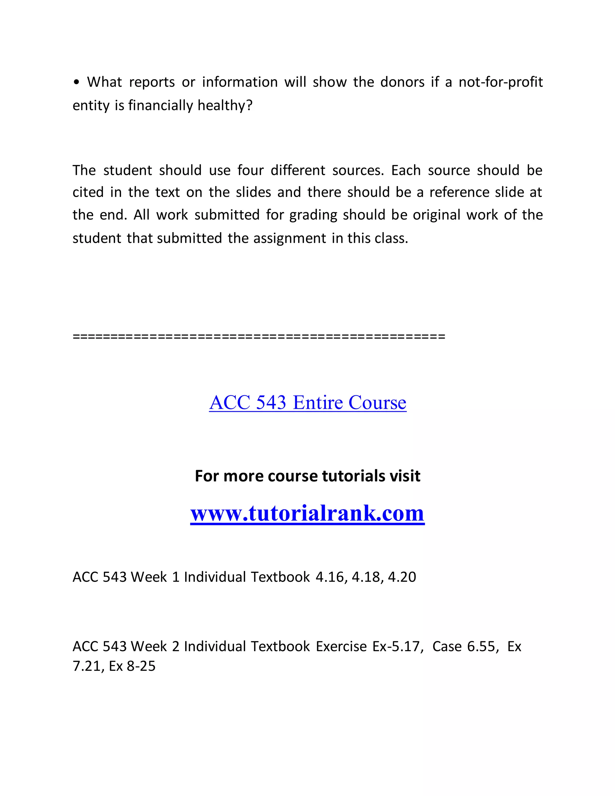 ACC 543 Effective Communication/tutorialrank.com