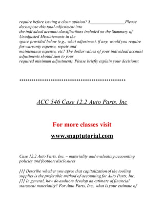 Acc 546 Enhance teaching / snaptutorial.com