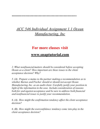 Acc 546 Enhance teaching / snaptutorial.com