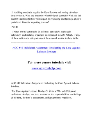 ACC 546 Expect Success/newtonhelp.com