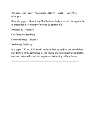 ACC 546 Expect Success/newtonhelp.com