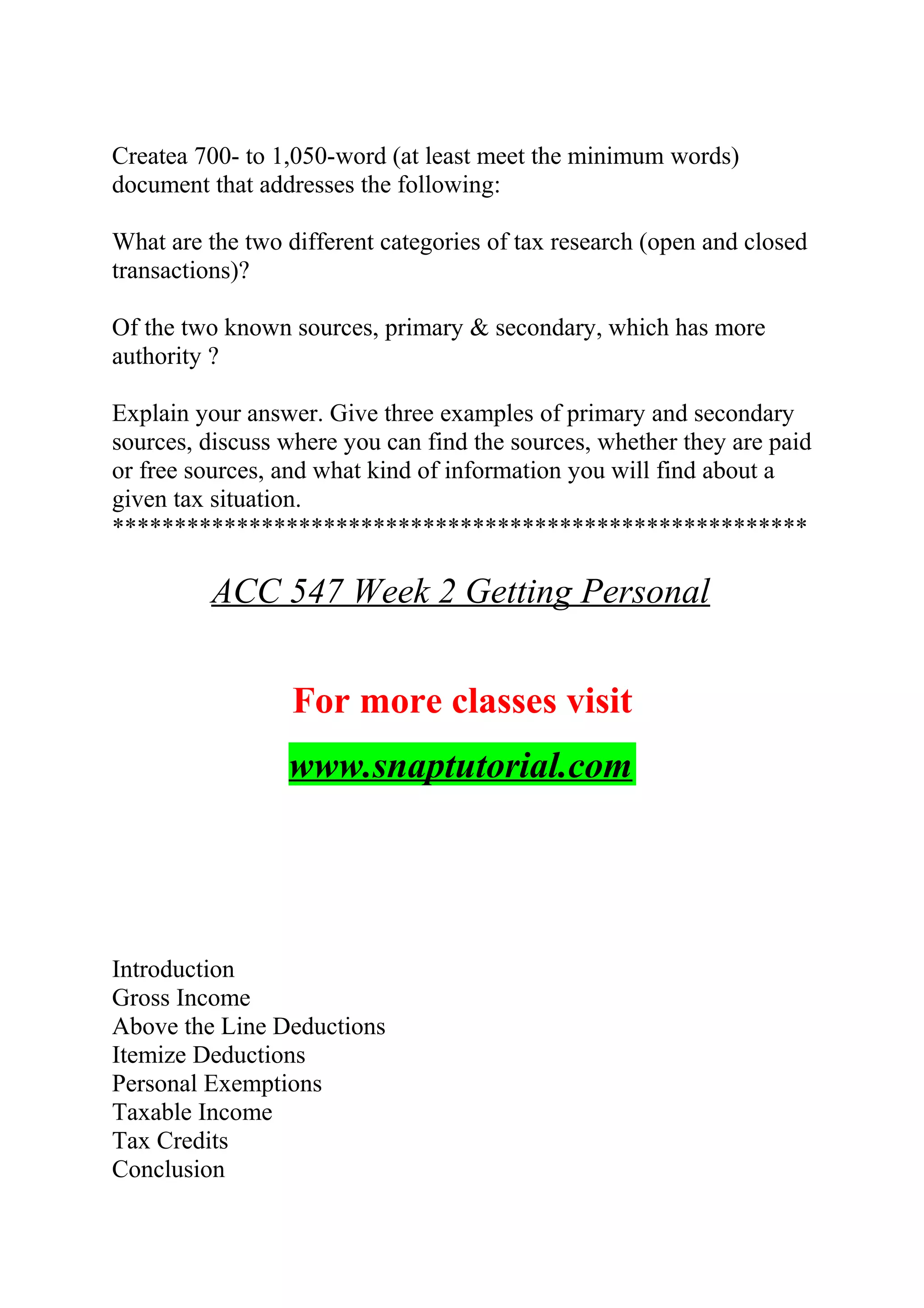 Acc 547 Effective Communication / snaptutorial.com