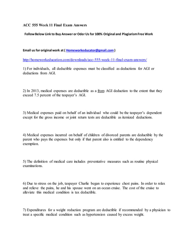 Acc 555 week 11 final exam answers | PDF