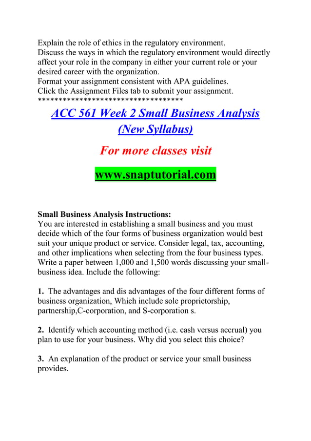 Acc 561 Exceptional Education / snaptutorial.com