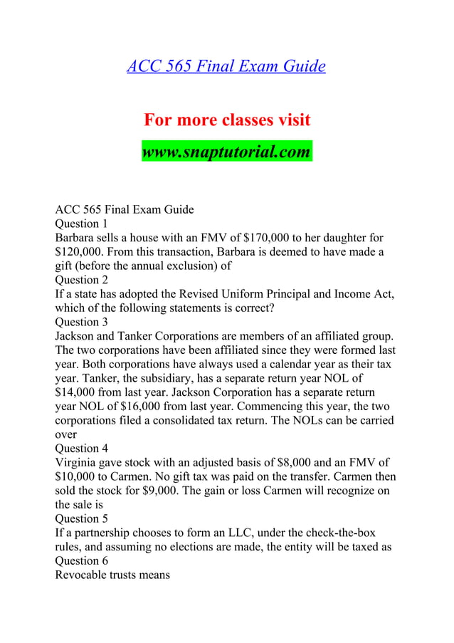 Acc 565 Effective Communication / snaptutorial.com