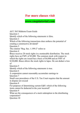 Acc 565 Effective Communication / snaptutorial.com