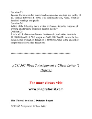 Acc 565 Enhance teaching / snaptutorial.com