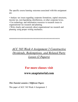 Acc 565 Enhance teaching / snaptutorial.com