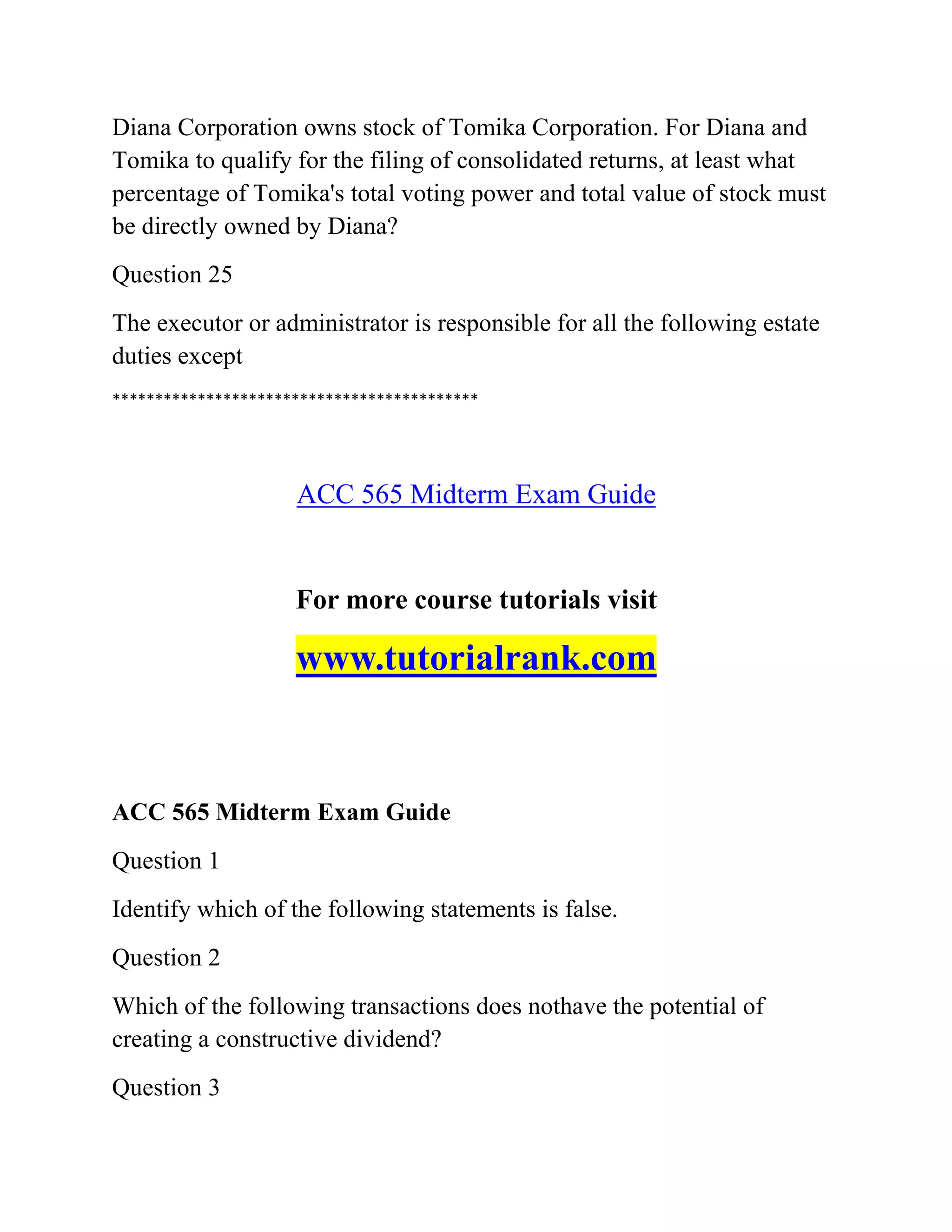 ACC 565 Effective Communication - tutorialrank.com