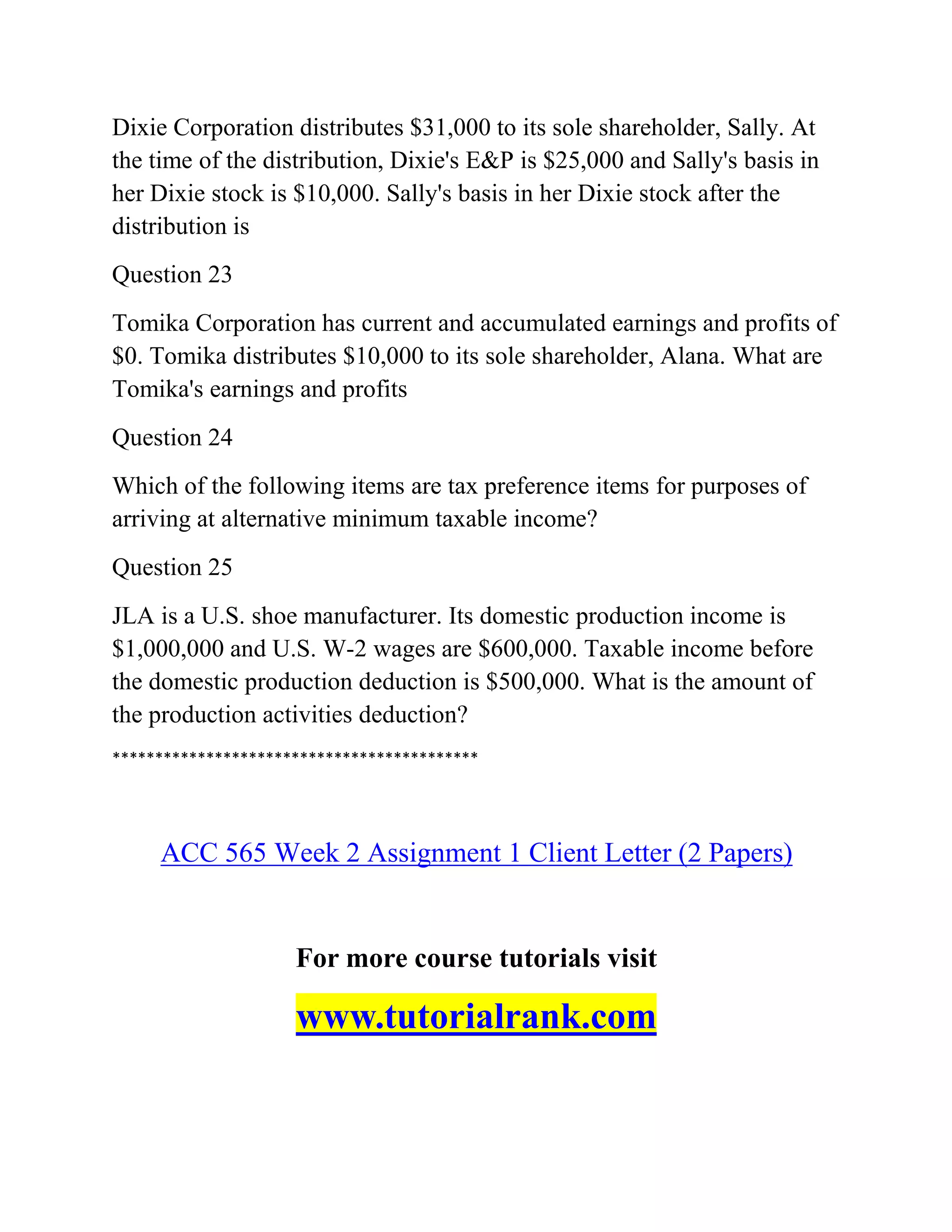 ACC 565 Effective Communication - tutorialrank.com