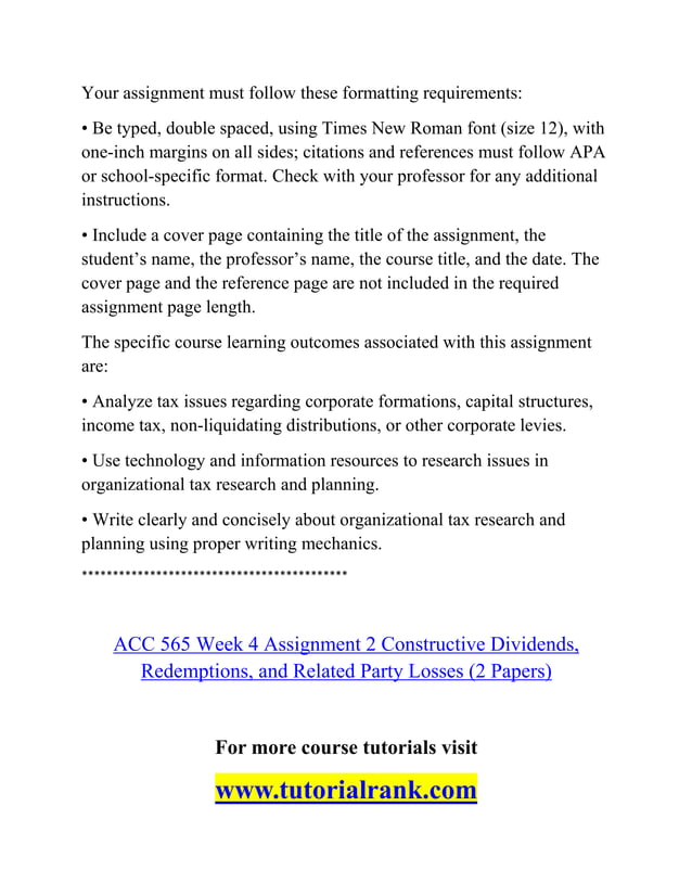 ACC 565 Effective Communication - tutorialrank.com