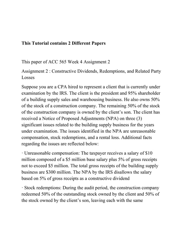 ACC 565 Effective Communication - tutorialrank.com