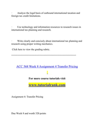 Acc 568 Teaching Effectively--tutorialrank.com