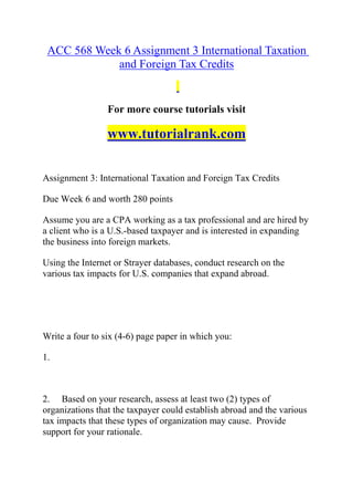 Acc 568 Teaching Effectively--tutorialrank.com