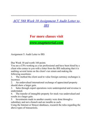 Acc 568 Enhance teaching / snaptutorial.com