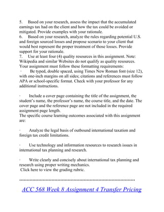 Acc 568 Enhance teaching / snaptutorial.com