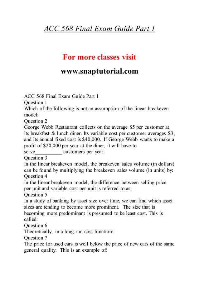 ACC 568 Exceptional Education / snaptutorial.com | PDF