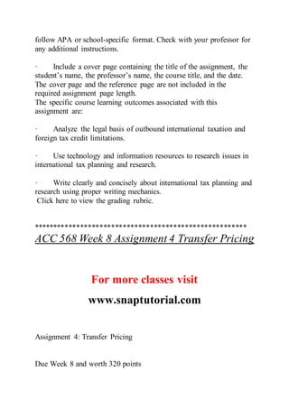 ACC 568 Exceptional Education / snaptutorial.com | PDF