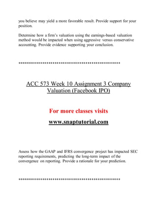 Acc 573 Enhance teaching / snaptutorial.com