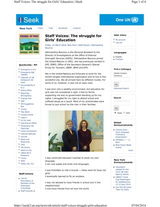 iseek2.un.org - staff-voices-struggle-gir | PDF | Family and Relationships