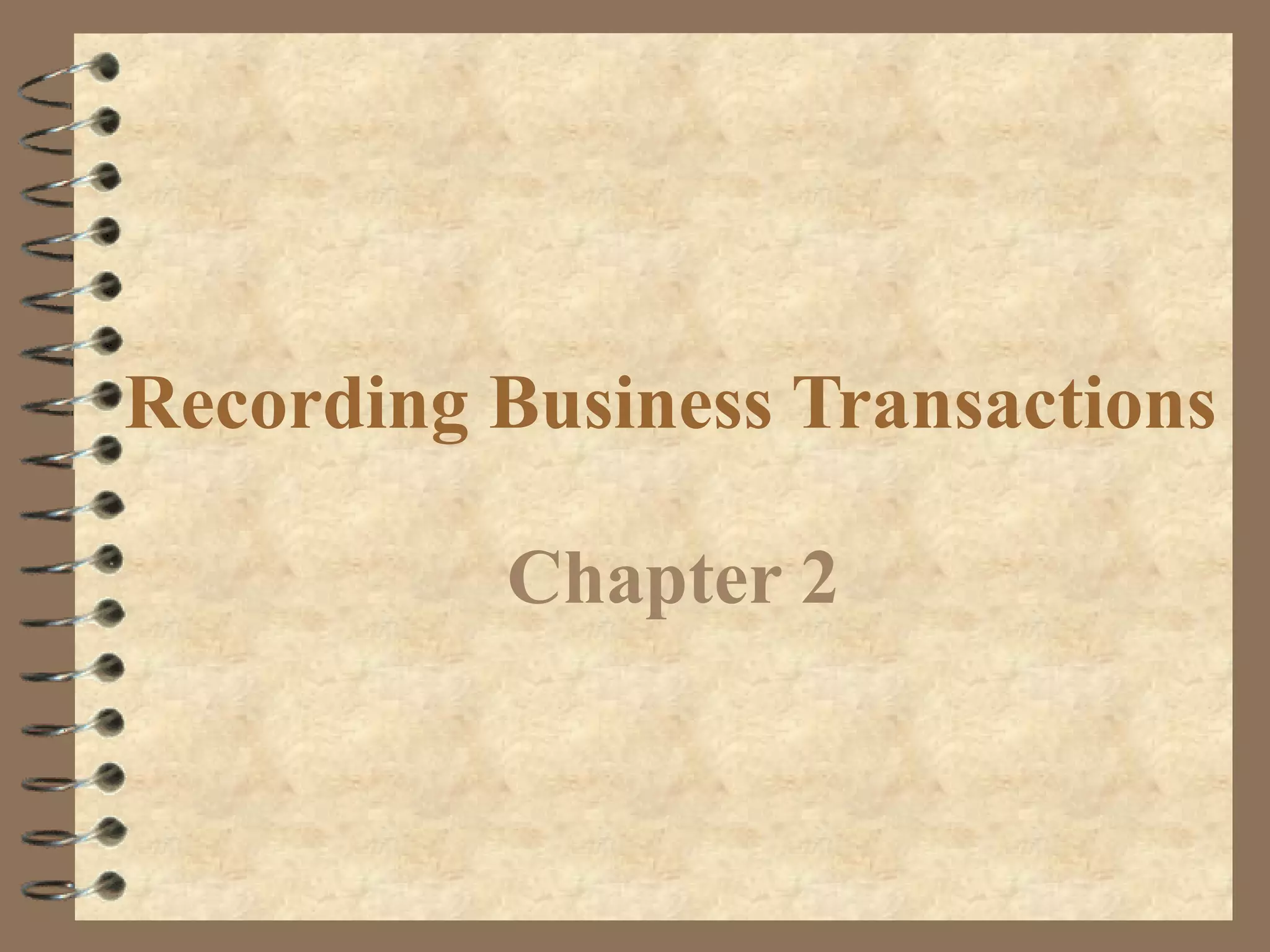 CHAPTER 2 Recording Business Transactions | PPT