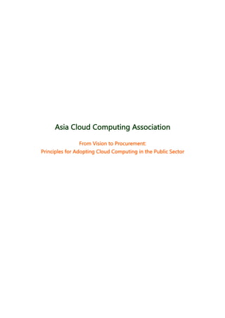 From Vision to Procurement: Principles for Adopting Cloud Computing in the Public Sector 2019 ...