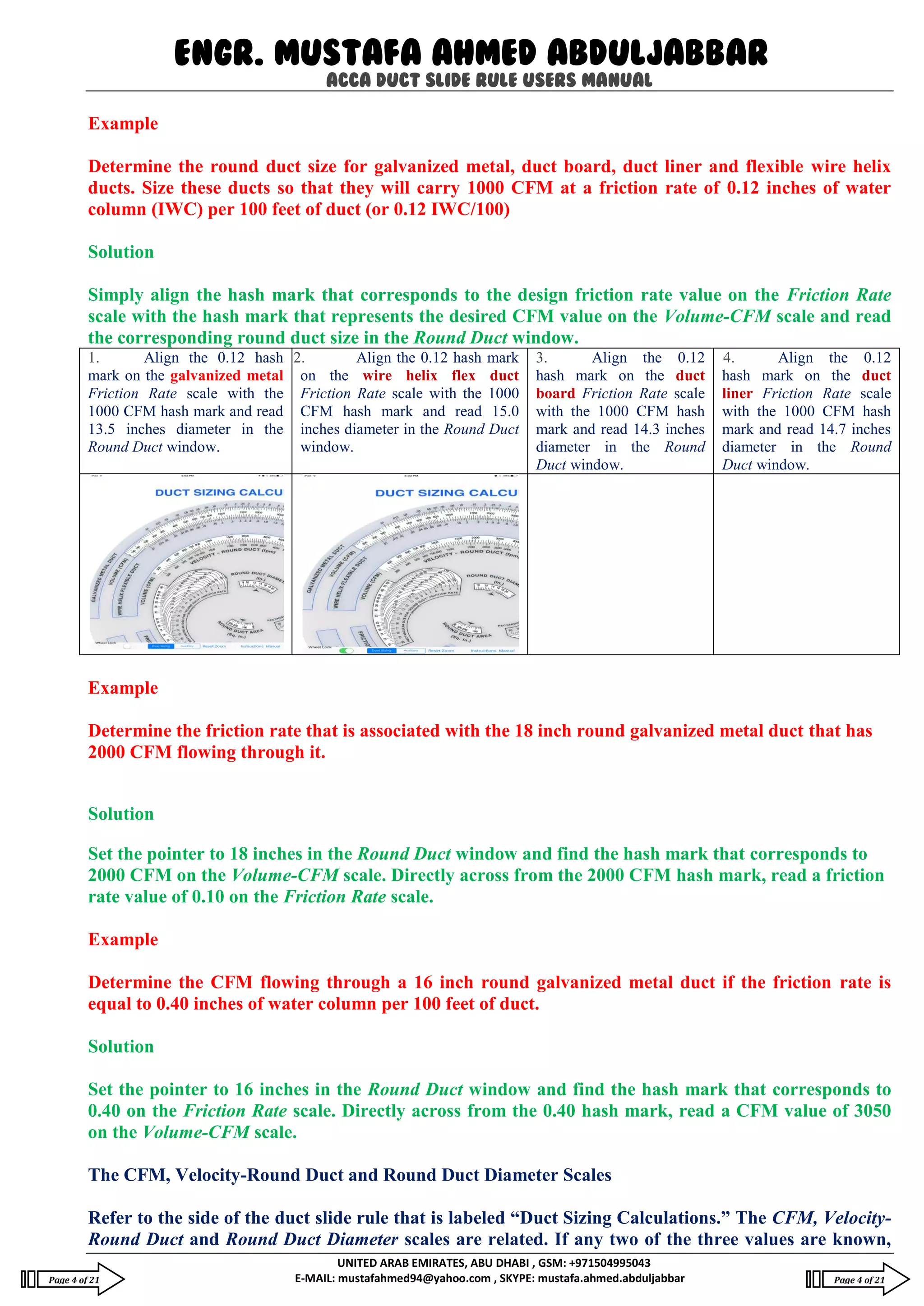 Acca duct slide rule users manual | PDF
