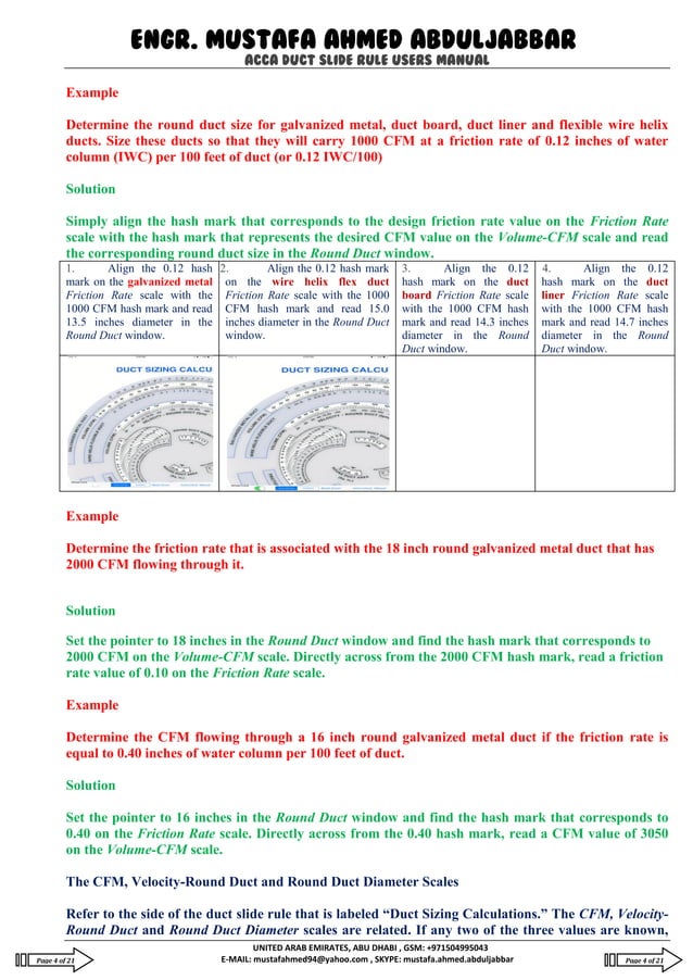 Acca duct slide rule users manual | PDF