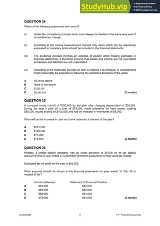 ACCA Financial Accounting Mock Exam 1 Questions (Duration 3 Hours) LSAM ...