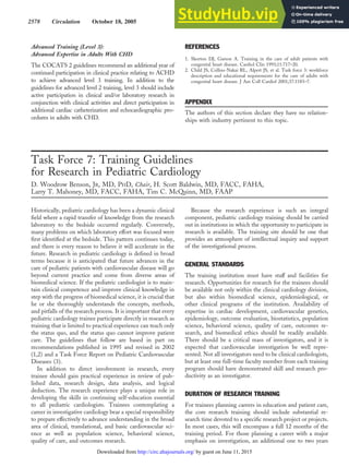 ACC AHA AAP RECOMMENDATIONS FOR TRAINING IN PEDIATRIC CARDIOLOGY | PDF