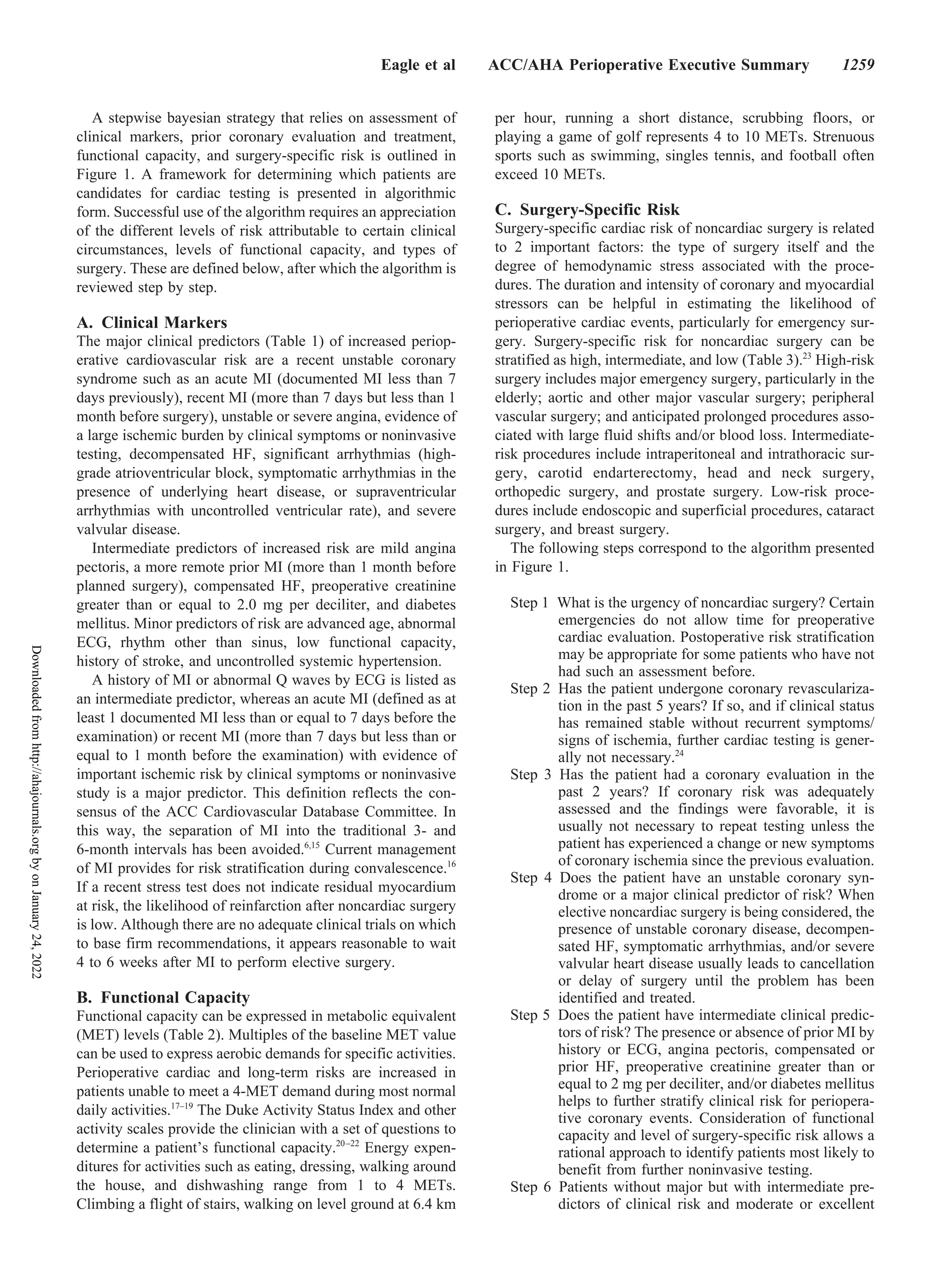 Acc:aha guideline update for perioperative cardiovascular evaluation ...