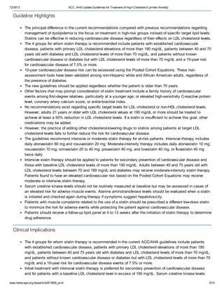 Acc, aha update guidelines for treatment of high cholesterol (printer ...
