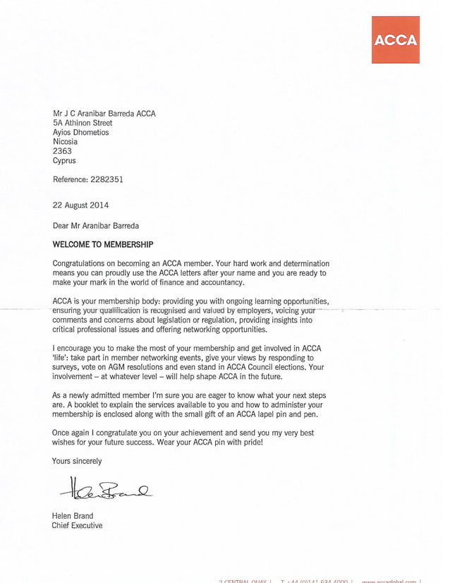 Acca membership certificate | PDF