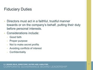 Acca msa board role, directors duties and liabilities | PDF