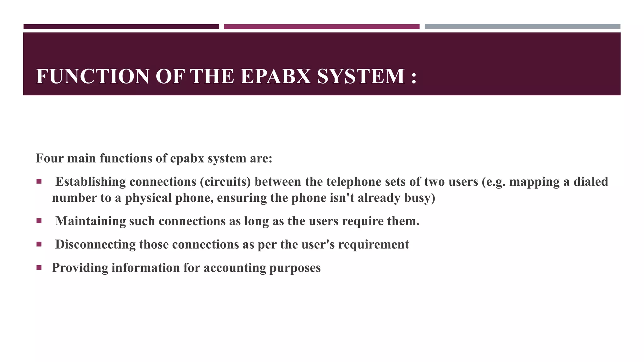 EPABX SYSTEM | PPTX